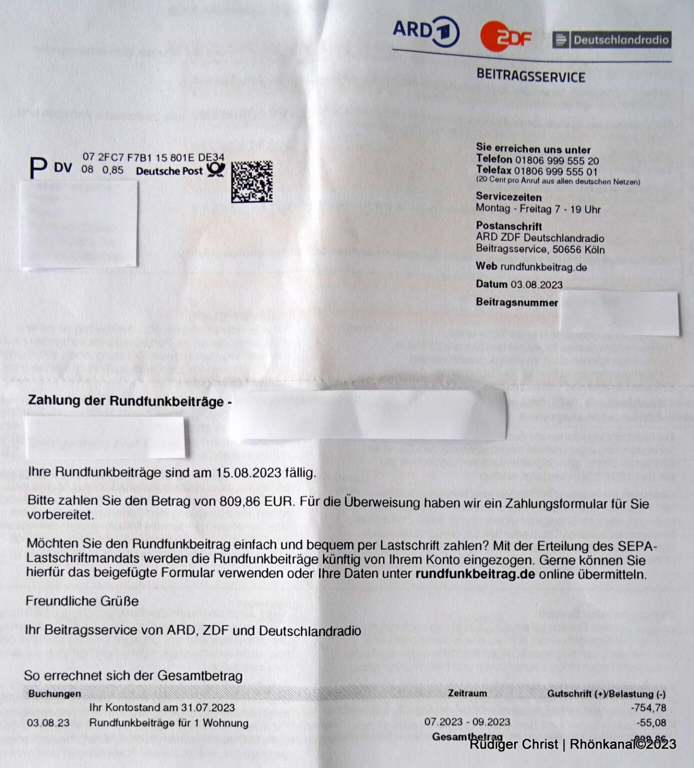 Stilvolle Rundfunkbeitrag Rechnung Bilder